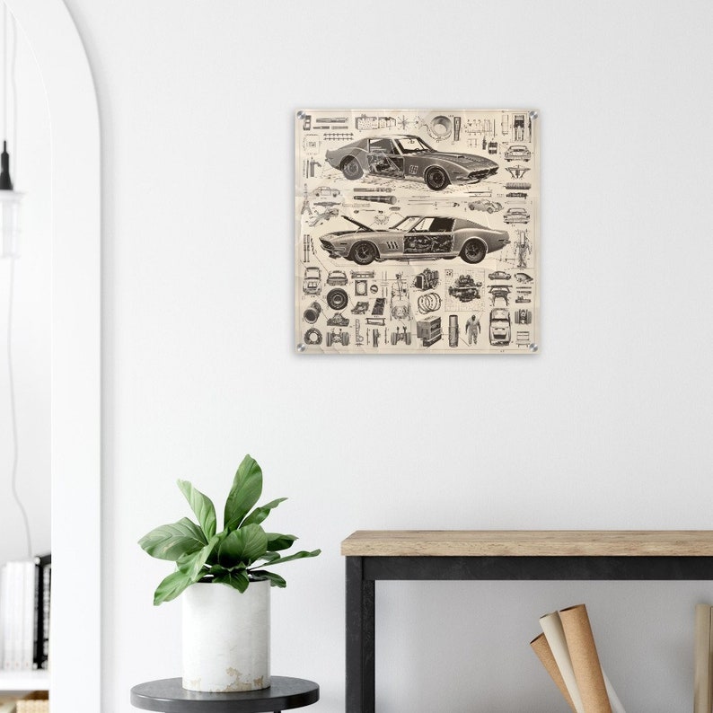 GTO Glass Wall Art | GTO Blueprint Wall Art | GTO Car Lovers Gifts - Etsy