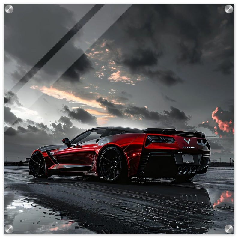 Corvette Glass Wall Art | Corvette Car Lovers Gifts - Etsy