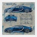 Bugatti Chiron Glass Wall Art Bugatti Chiron Blueprint Wall Art Bugatti ...