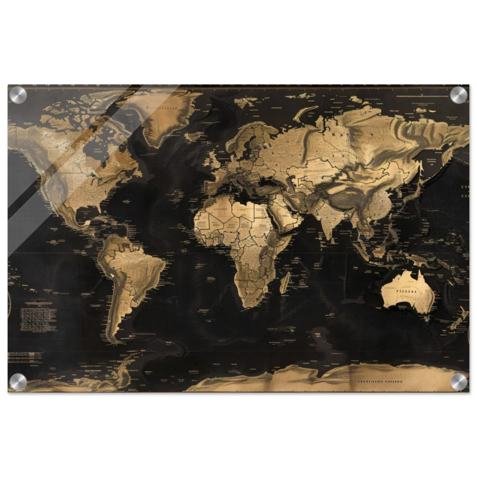 Custom Wall Art | Map of the World | Acrylic Print - Etsy