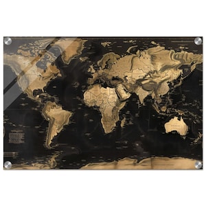 Custom Wall Art | Map of the World | Acrylic Print - Etsy