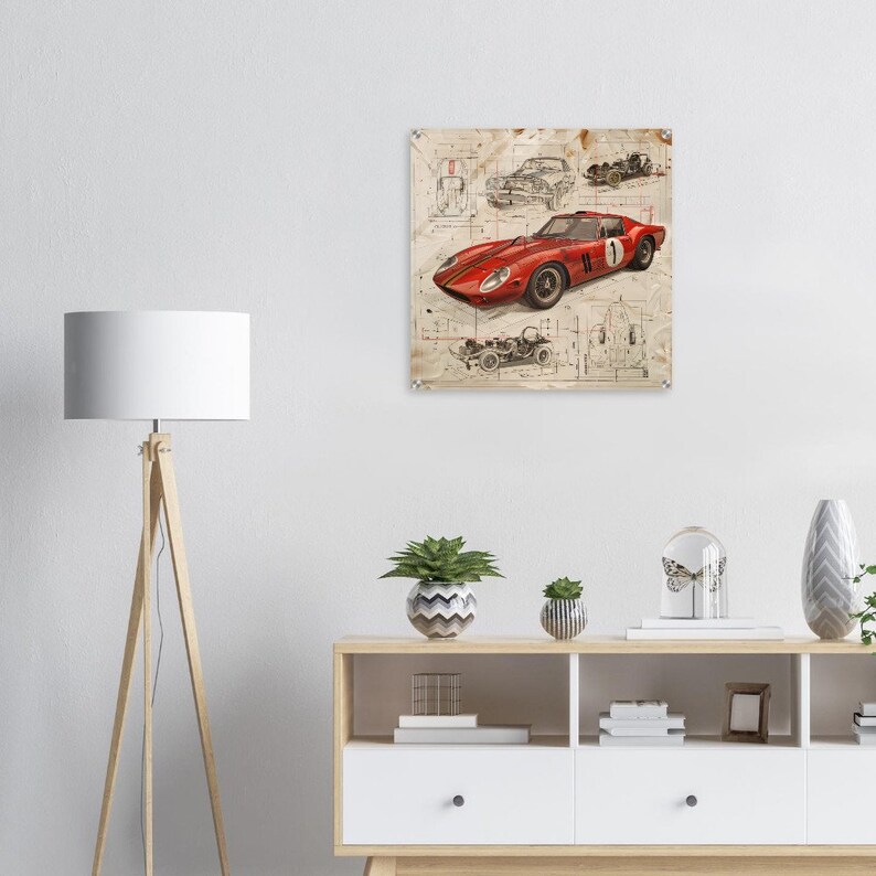GTO Glass Wall Art | GTO Blueprint Wall Art | GTO Car Lovers Gifts - Etsy