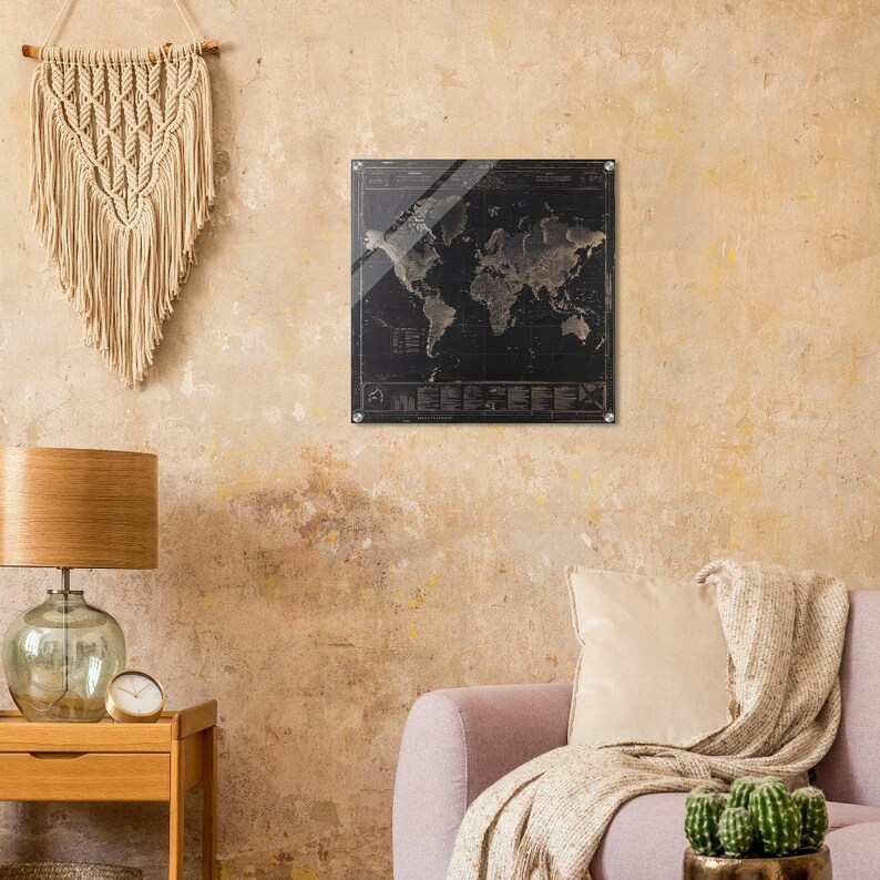 Map of the World | Acrylic Print Wall Art - Etsy