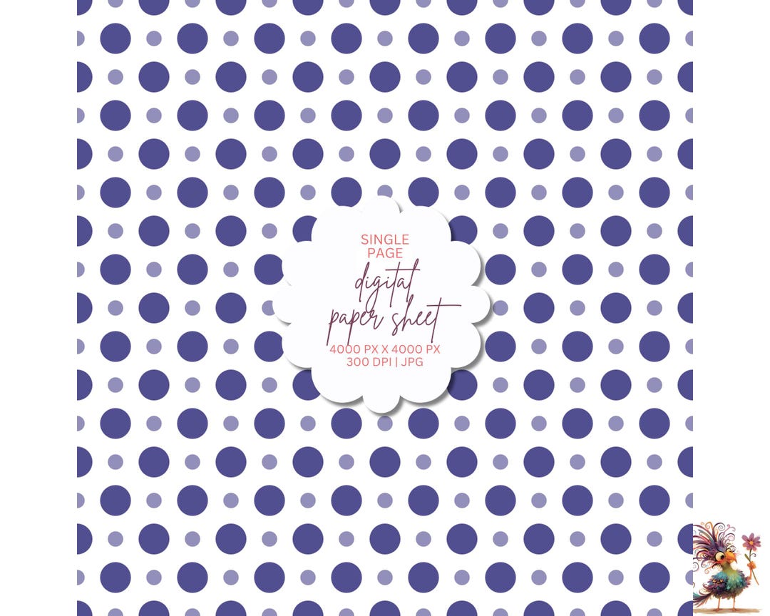 Purple Polka Dot Digital Seamless Pattern for Crafts, Scrapbooking ...