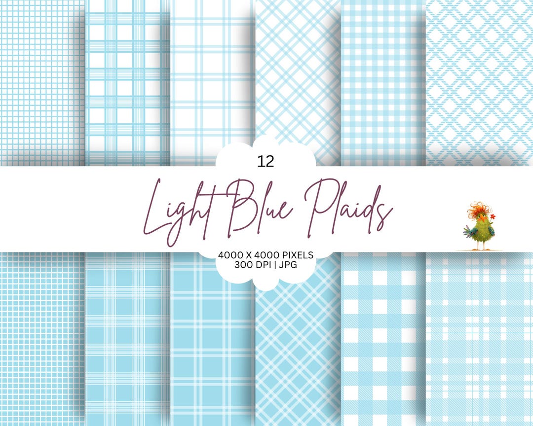 Light Blue Plaid Collection Seamless Pattern for Crafts, Scrapbooking ...