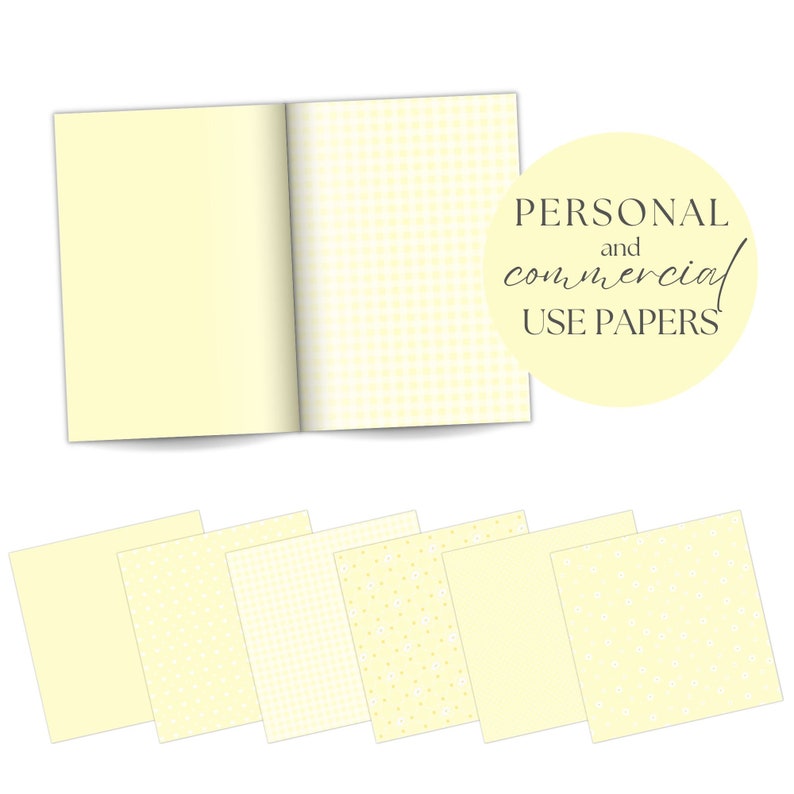 Yellow Digital Paper Pack, Spring Scrapbook Paper, 12" X 12", 300 DPI ...