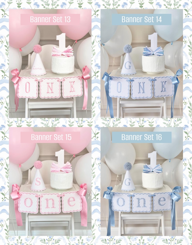 One Year Banner for High Chair Embroidered Highchair Banner One Magical ...