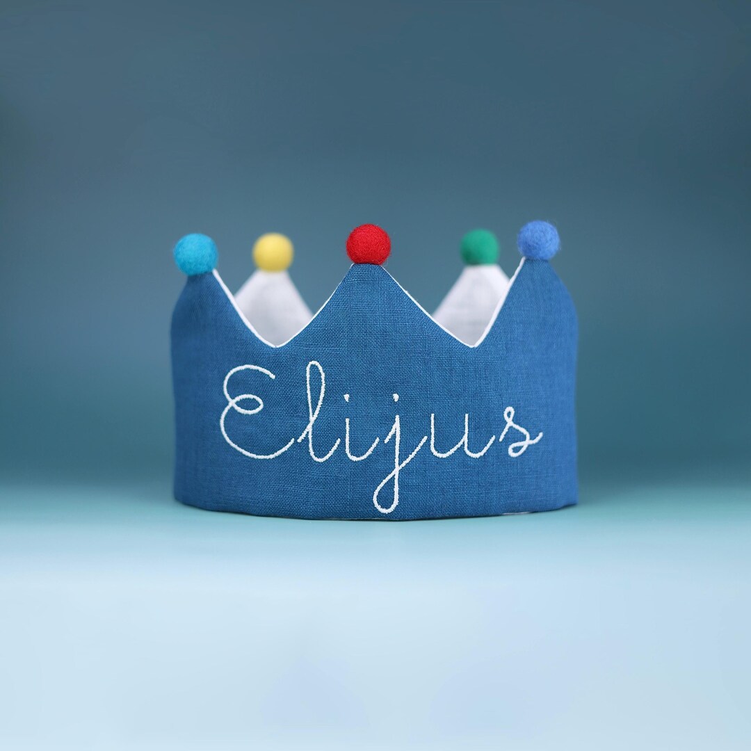 Party Crown, Linen Crown, Personalized Crown, Children Keepsake, Baby ...