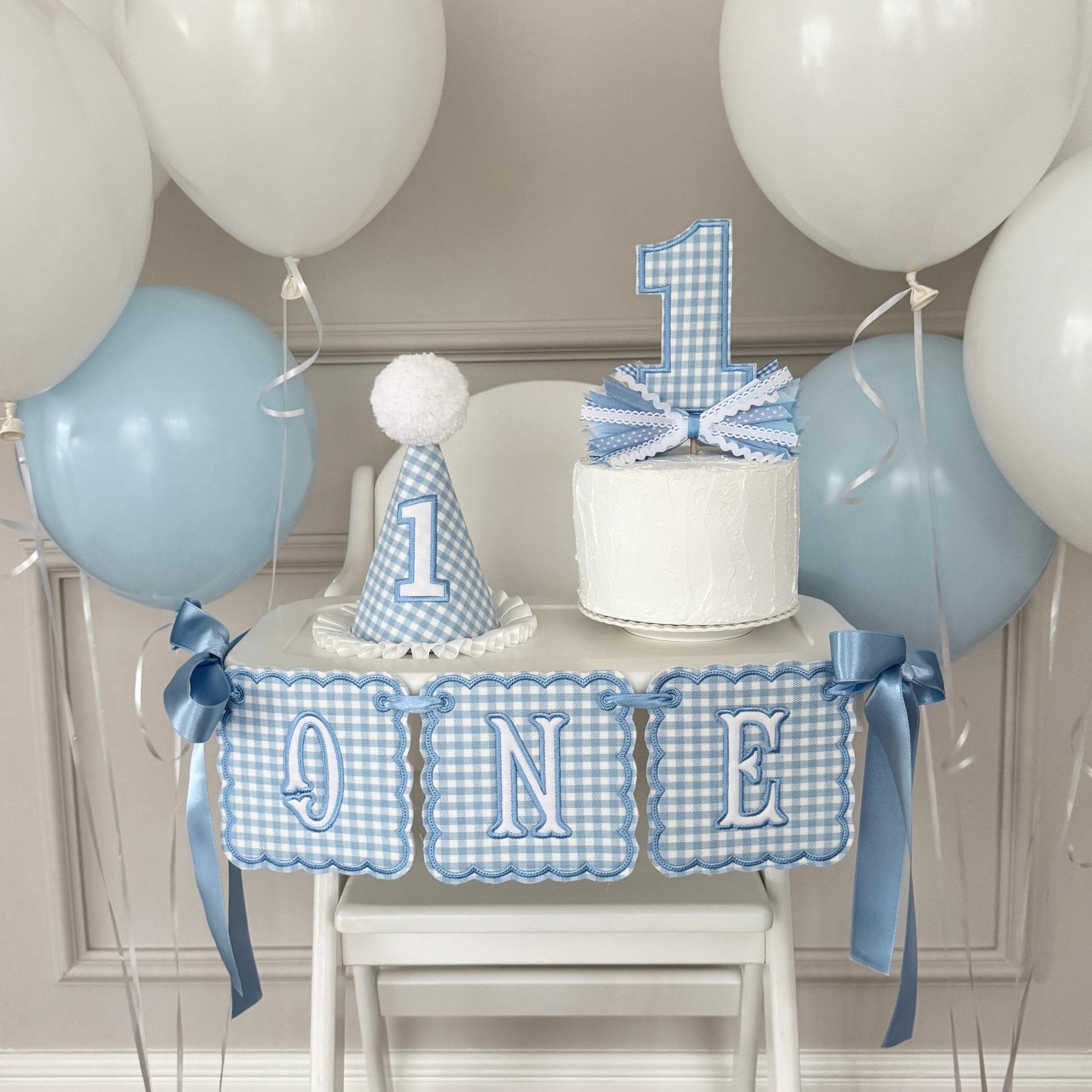 One Year Banner for High Chair Embroidered Highchair Banner One Magical ...
