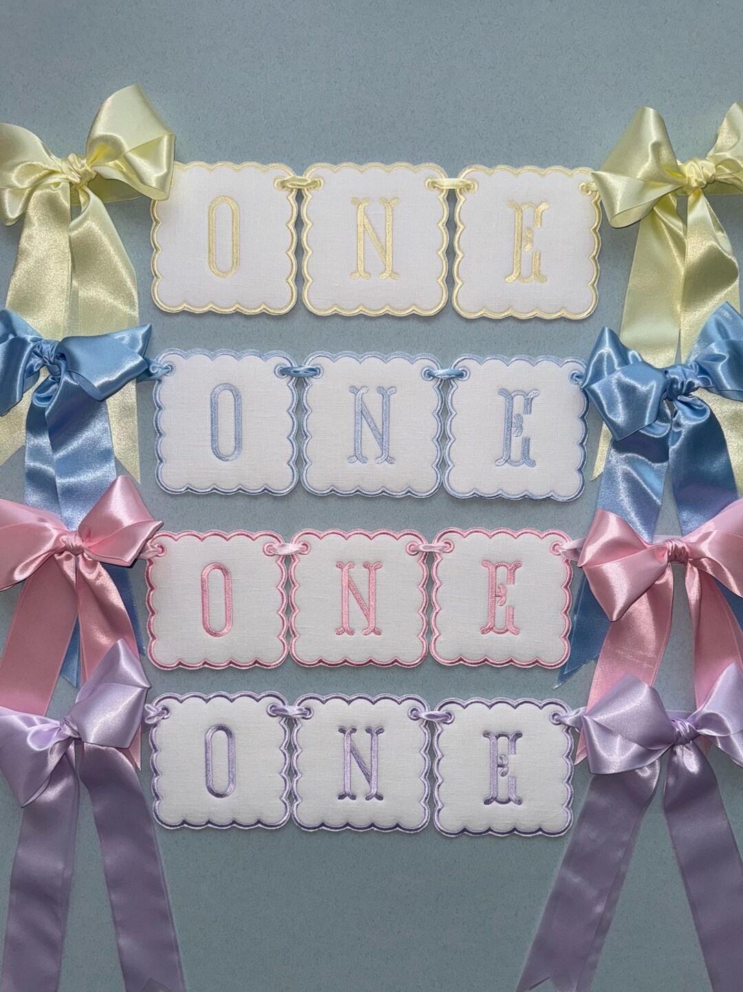 One Year Banner for High Chair Embroidered Highchair Banner One Magical ...