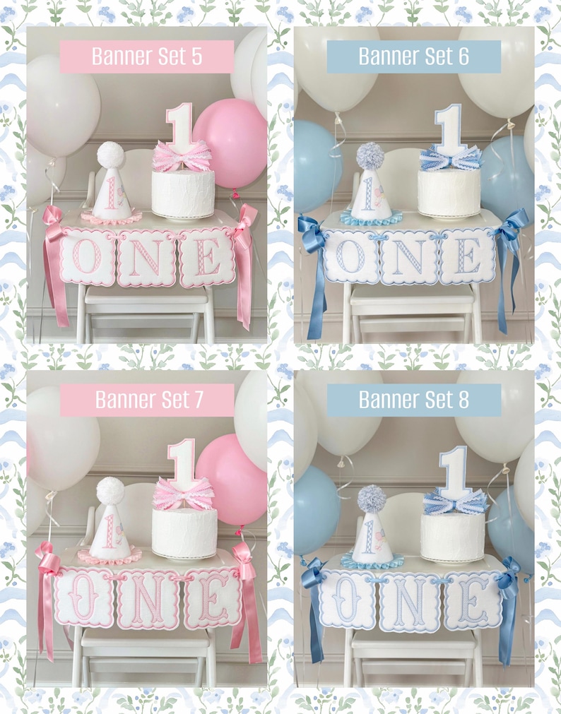 One Year Banner for High Chair Embroidered Highchair Banner One Magical ...