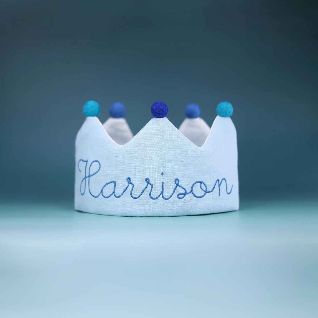Crown for Kids, Embroidered Crown, Kids Birthday Crown, Fabric Crown ...