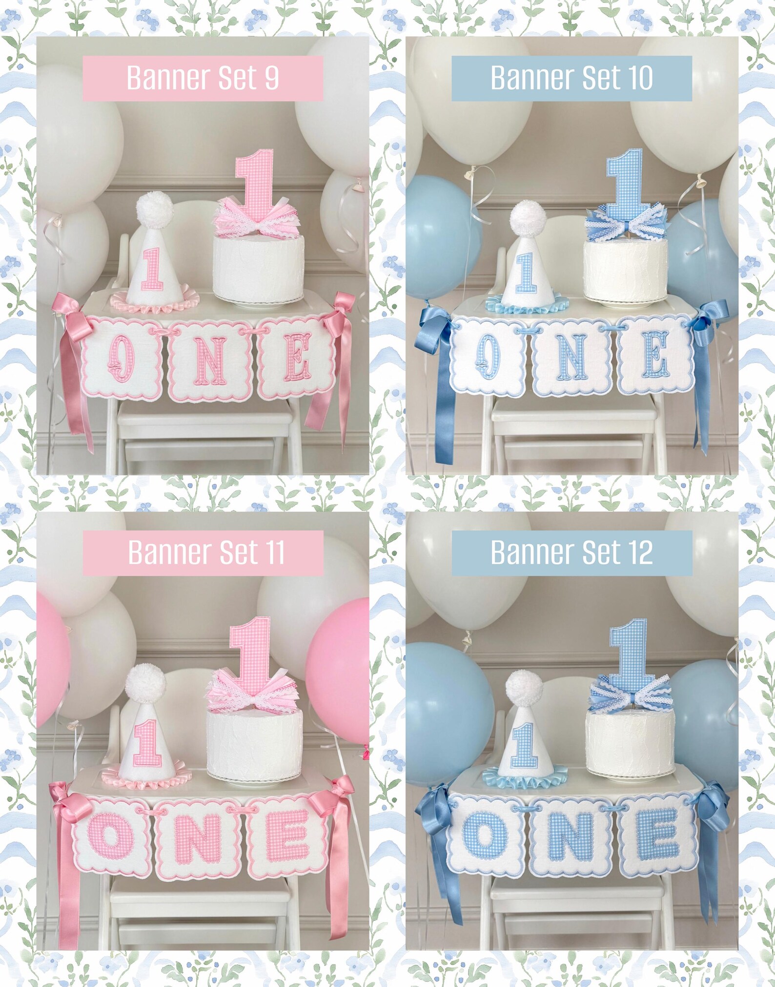 One Year Banner for High Chair Embroidered Highchair Banner One Magical ...