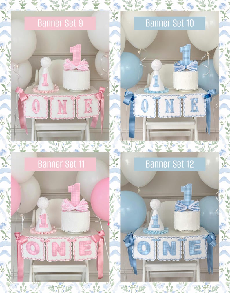 One Year Banner for High Chair Embroidered Highchair Banner One Magical ...