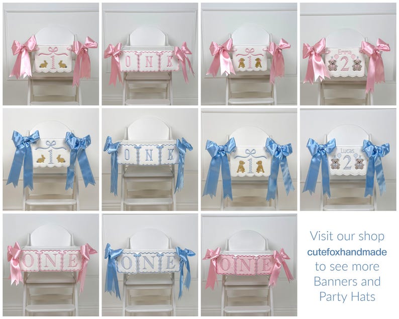 One Year Banner for High Chair Embroidered Highchair Banner One Magical ...
