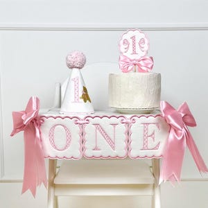 One Year Banner for High Chair Embroidered Highchair Banner One Magical ...