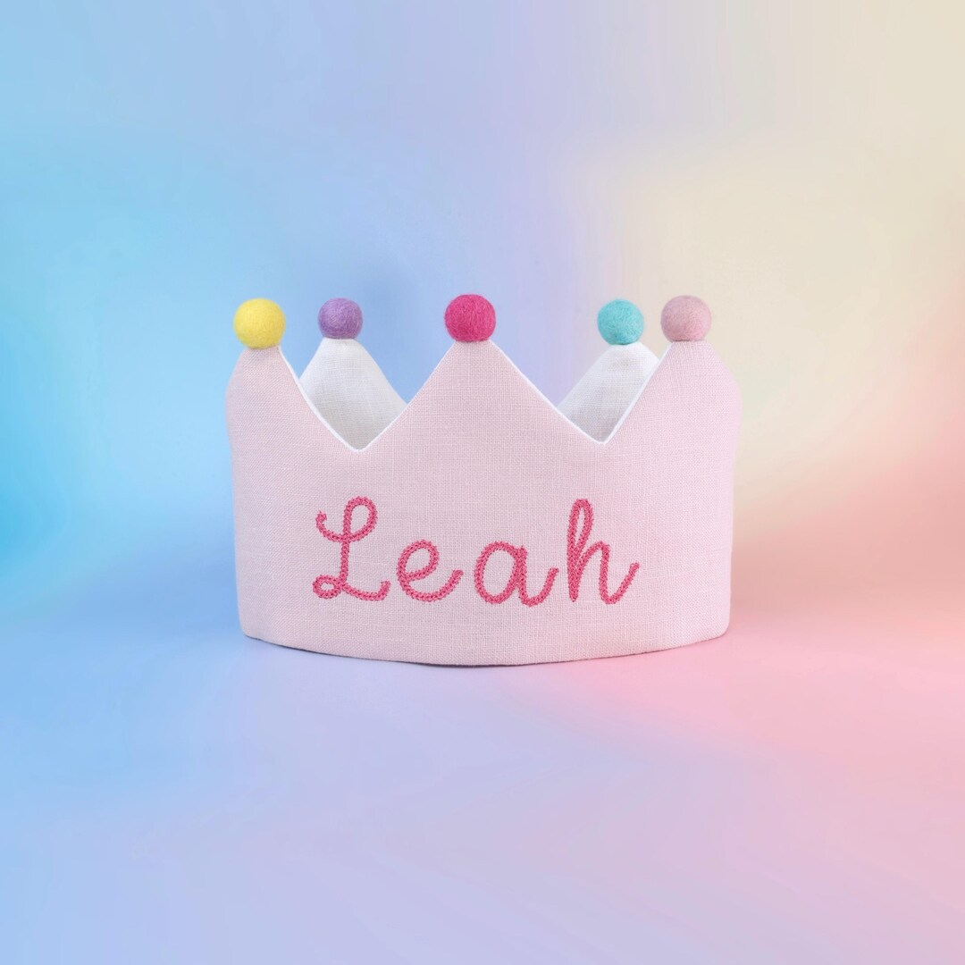 Birthday Crown, Linen Crown, Personalized Crown, Children Keepsake, 1st ...