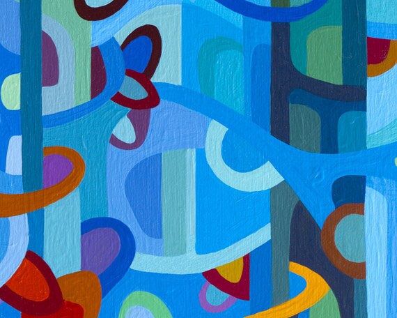 Art Print Painting Reproduction Poster Signed Blue Green - Etsy