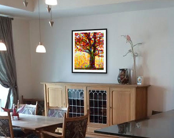Colorful Fall Day Tree Portrait Autumn Forest Gold Red - Etsy
