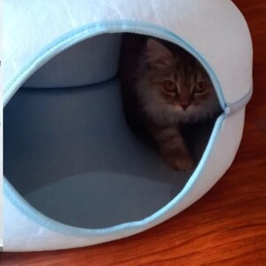 Cat Tunnel Bed, Donut Bed, Blue Cat Cave, Pet Kennel, Pet House, Puppy ...