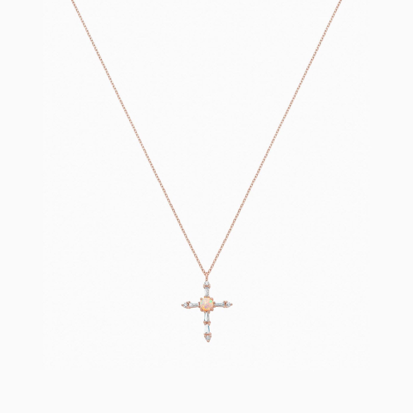 Opal Cross Necklace - Etsy