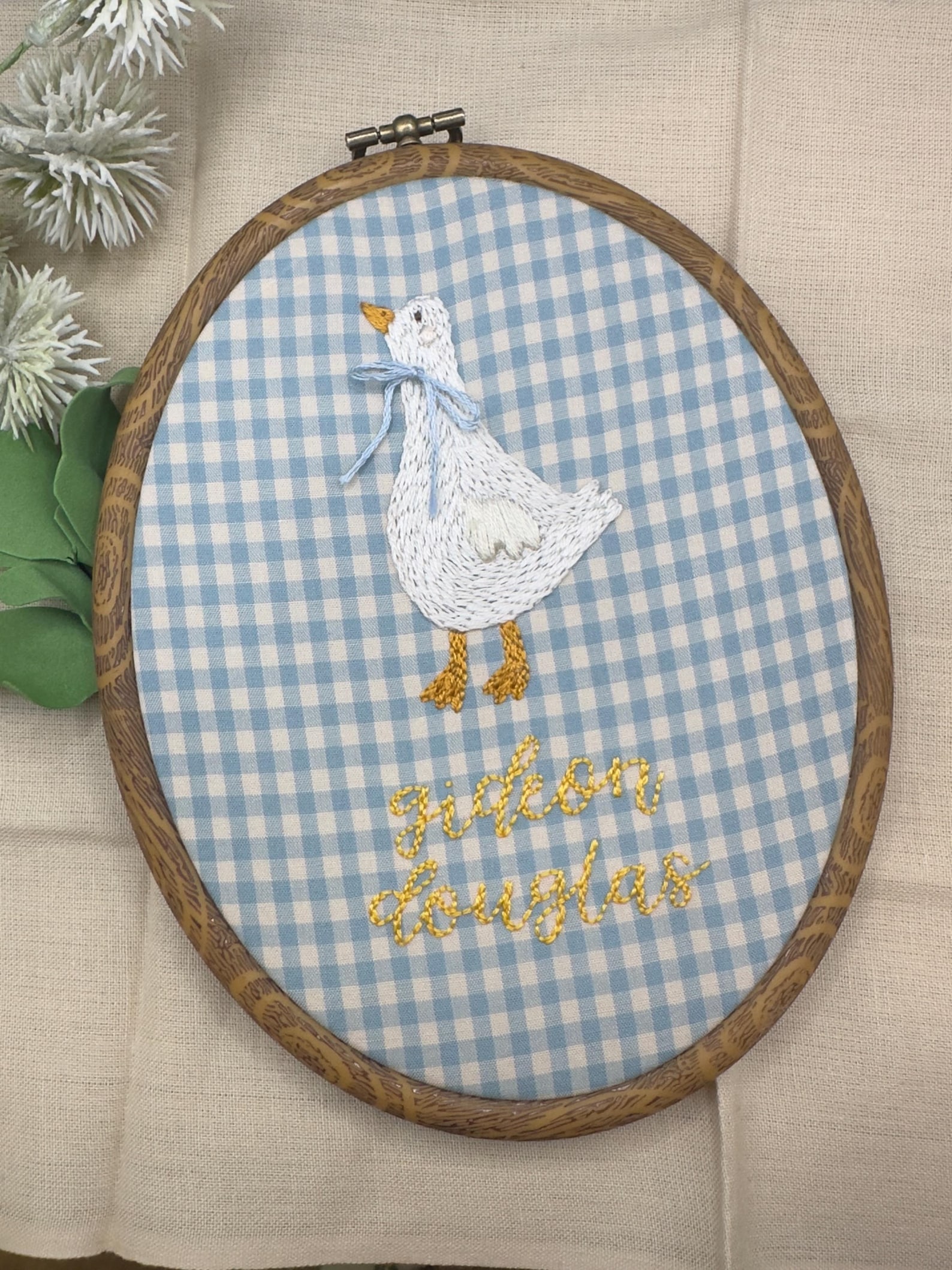 Baby Name Embroidery Hoop / Hand Embroidery / Custom Baby Gift / Birth ...