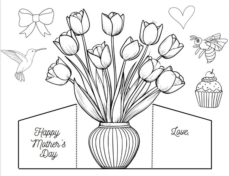 Printable and Foldable Mother's Day Card - Etsy