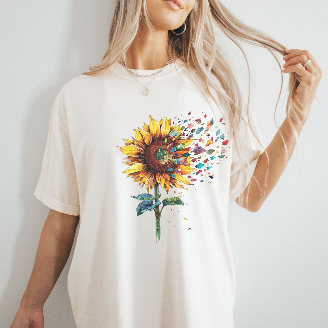 Sunflower Shirt, Sunflowers, Abstract Sunflower, Shirt for Her ...
