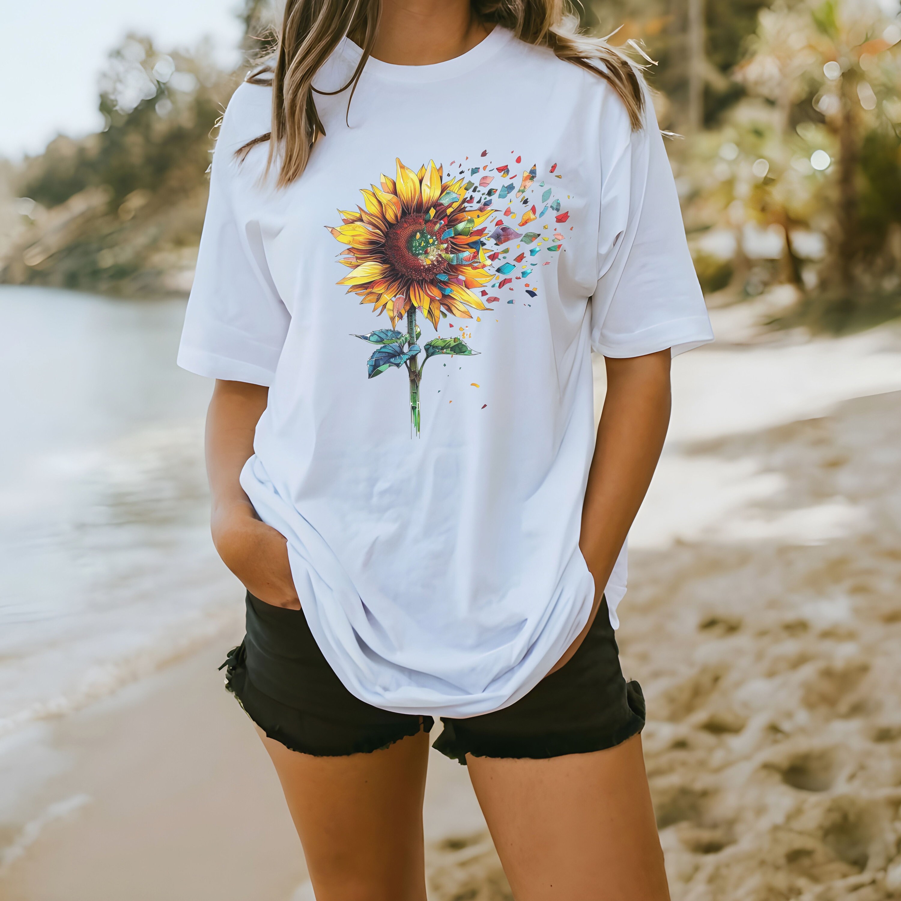 Sunflower Shirt, Sunflowers, Abstract Sunflower, Shirt for Her ...