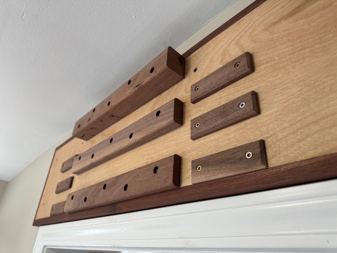 Wood Hangboard, Crimp Training Edges 45mm, 21mm, 15mm, 6/8/10mm, Gift ...