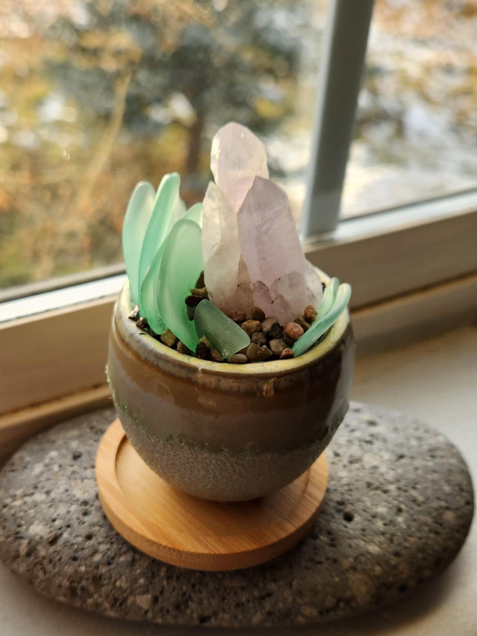 Hand Made Sea Glass Succulent - Etsy