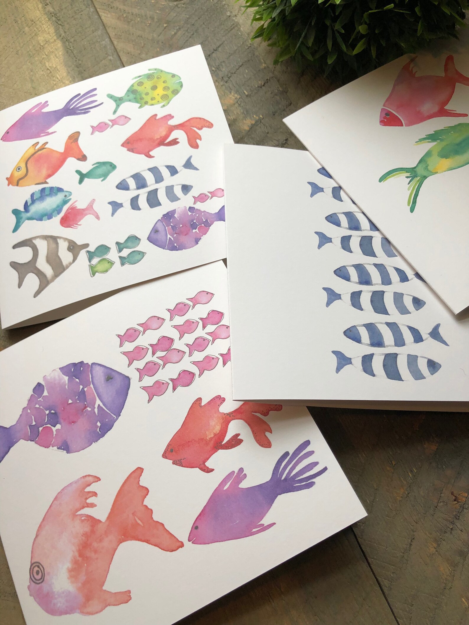 Fish in the Sea Notecards | Watercolor Cards | Art Cards | Nature Cards ...
