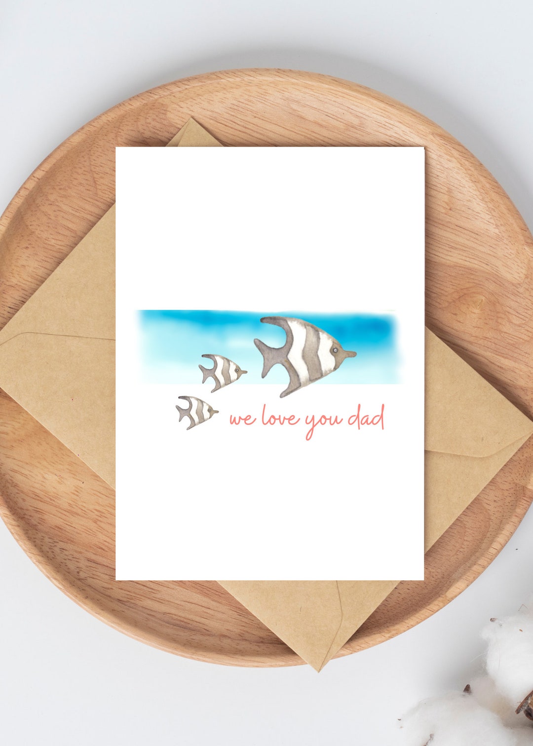 We Love You Fish Family | Single Card | Father's Day Card - Etsy