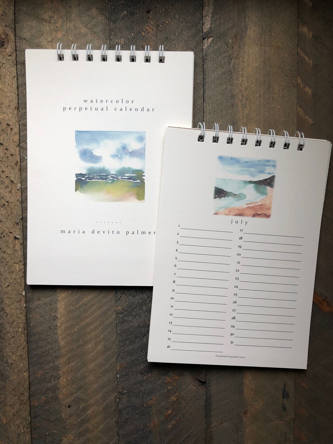 NEW Watercolor Perpetual Calendar Birthday Calendar Art - Etsy