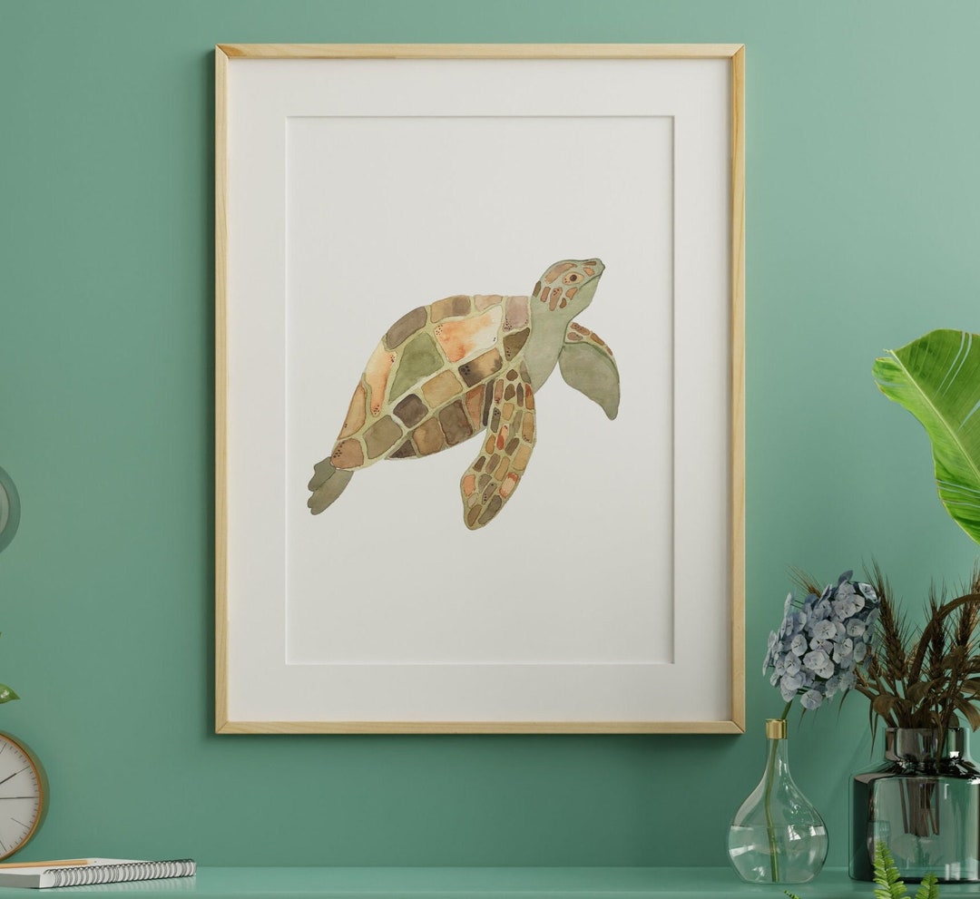 New! Sea Turtle Print | Watercolor Print | Ocean Art Print - Etsy