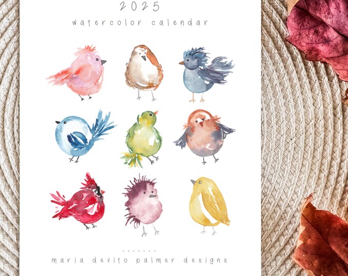 2025 for the Birds Watercolor Calendar - Etsy