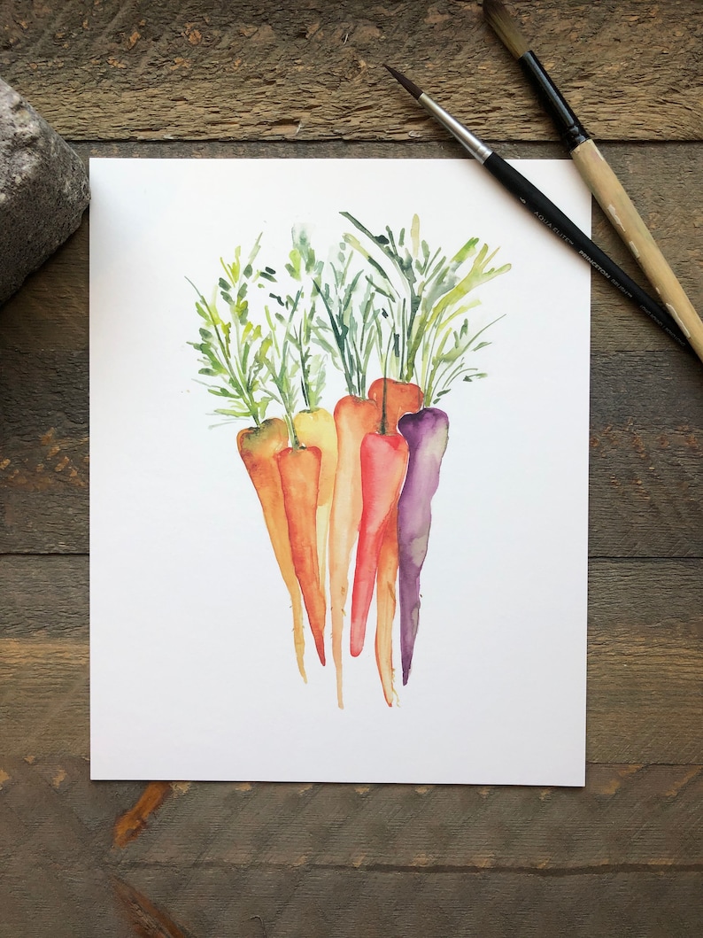 Carrots Print Watercolor Vegetable Print Kitchen Art Print - Etsy