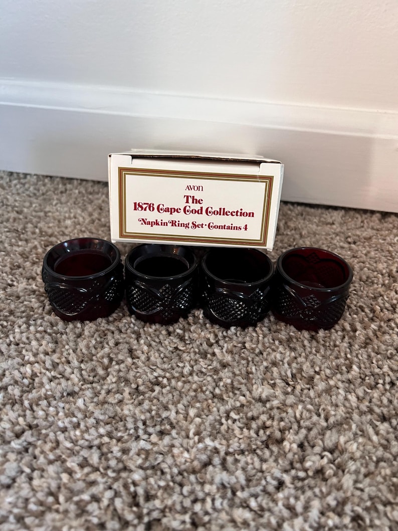AVON 1876 Ruby Red CAPE COD Dishes - Priced Individually - Original Box ...