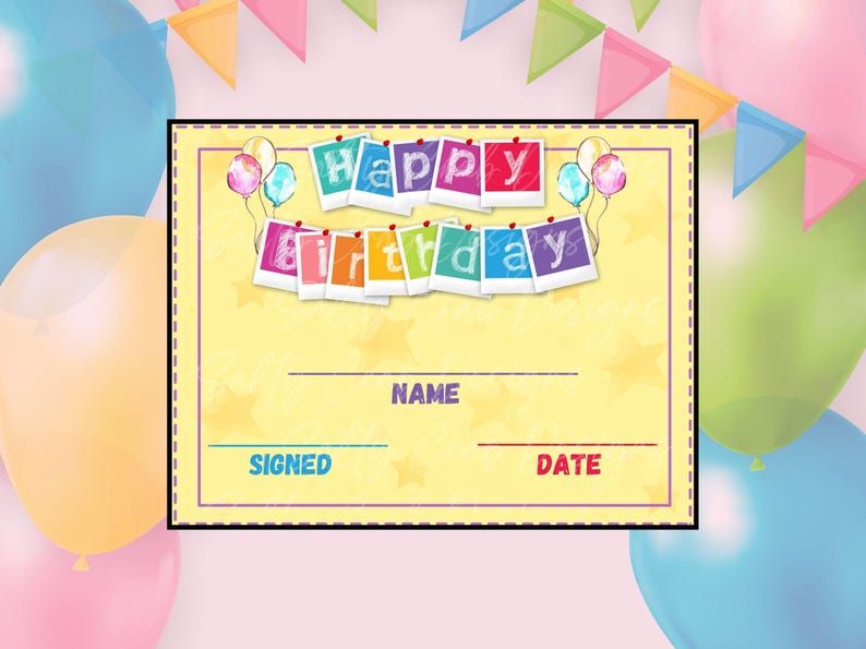 Happy Birthday Certificate | Happy Birthday Printable Certificate ...