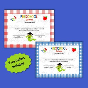 Printable Preschool Diploma | Preschool Certificate | School Diploma ...