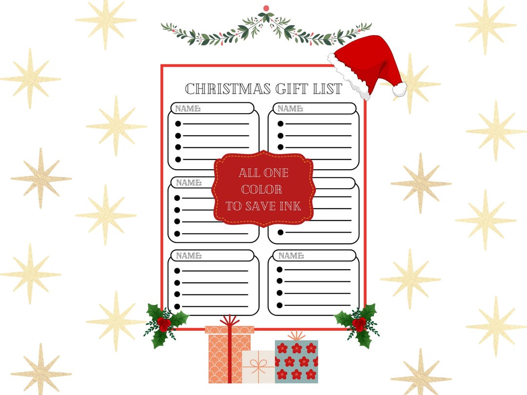 Christmas Gift Shopping List | Perfect for the Holidays | Organize Your ...