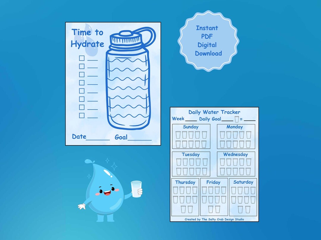 Daily Water Intake Tracker | Daily Water Log | Printable Water Tracker ...