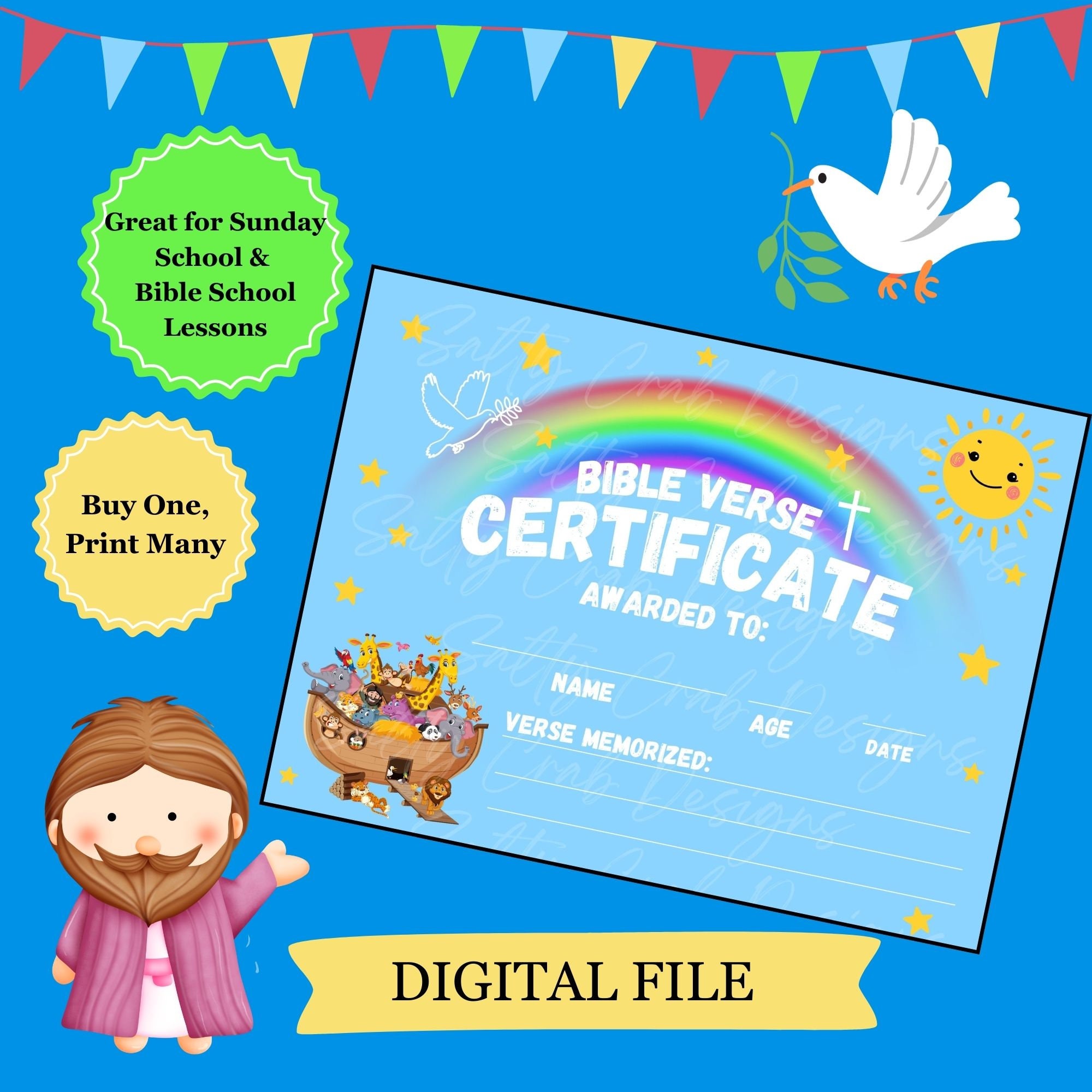 Printable Children's Award Certificate Noahs Ark Printable Certificate ...