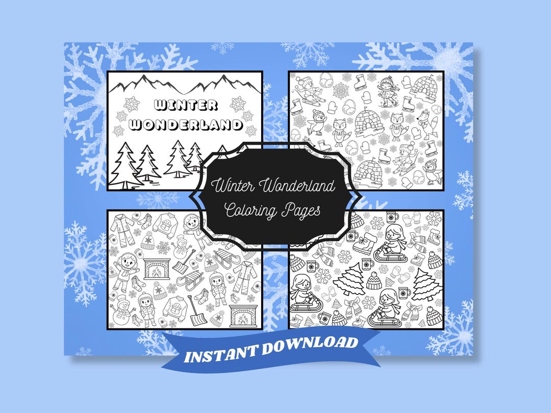 Winter Wonderland Coloring Pages | Print and Color | Snow Play Coloring ...