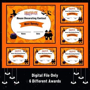 Halloween House Decorating Contest Certificates | Perfect for Halloween ...