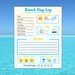 Beach Day Packing List | Beach Day Log Sheet | Beach Day Planner ...