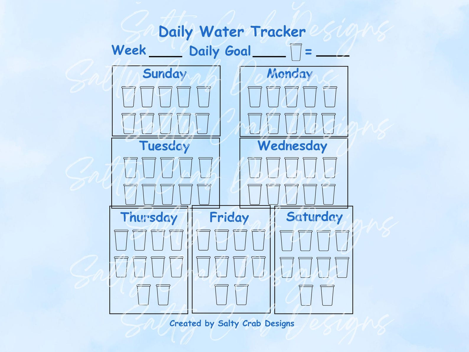 Daily Water Intake Tracker | Daily Water Log | Printable Water Tracker ...