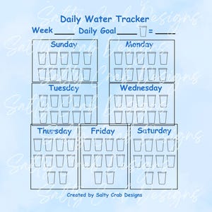 Daily Water Intake Tracker | Daily Water Log | Printable Water Tracker ...
