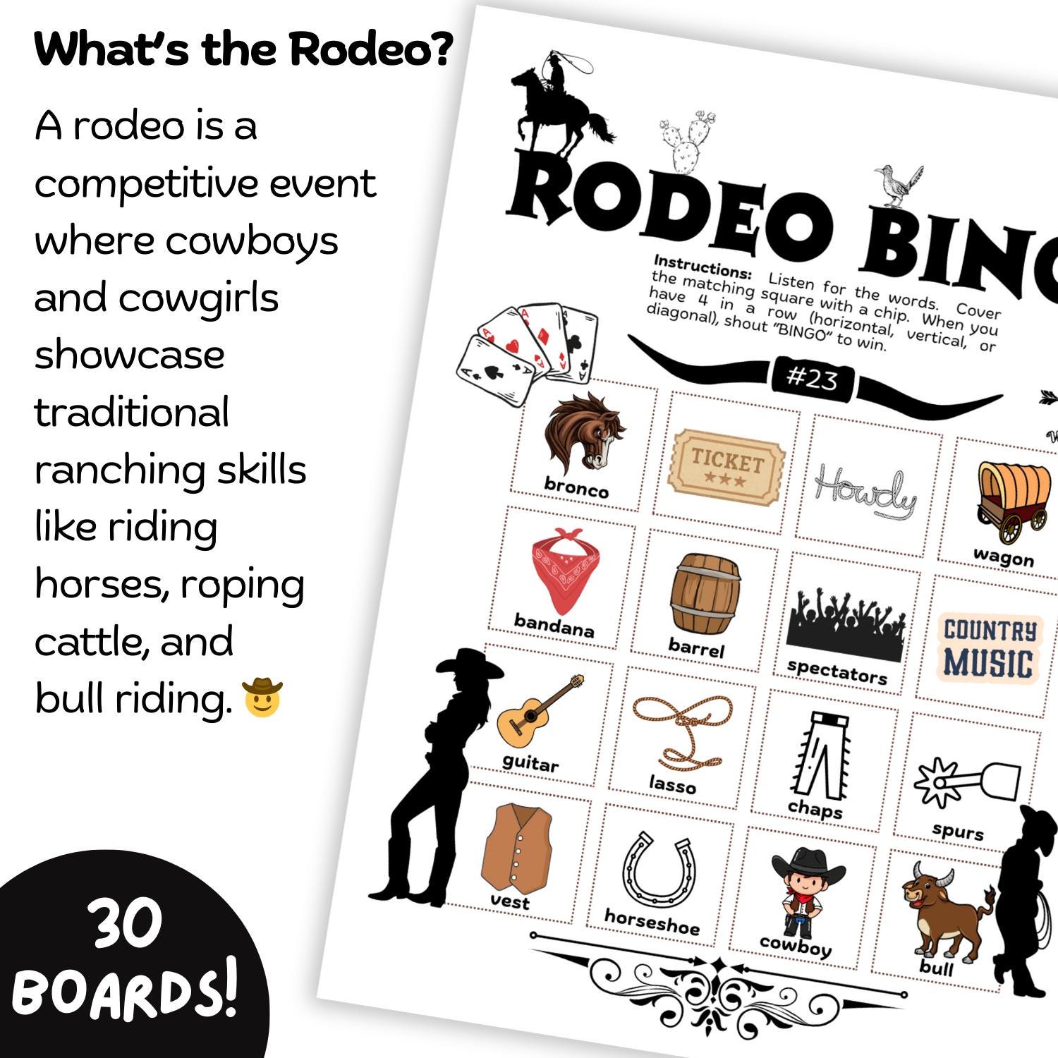 Rodeo Bingo | Texas Culture Game | Printable Classroom & Family ...