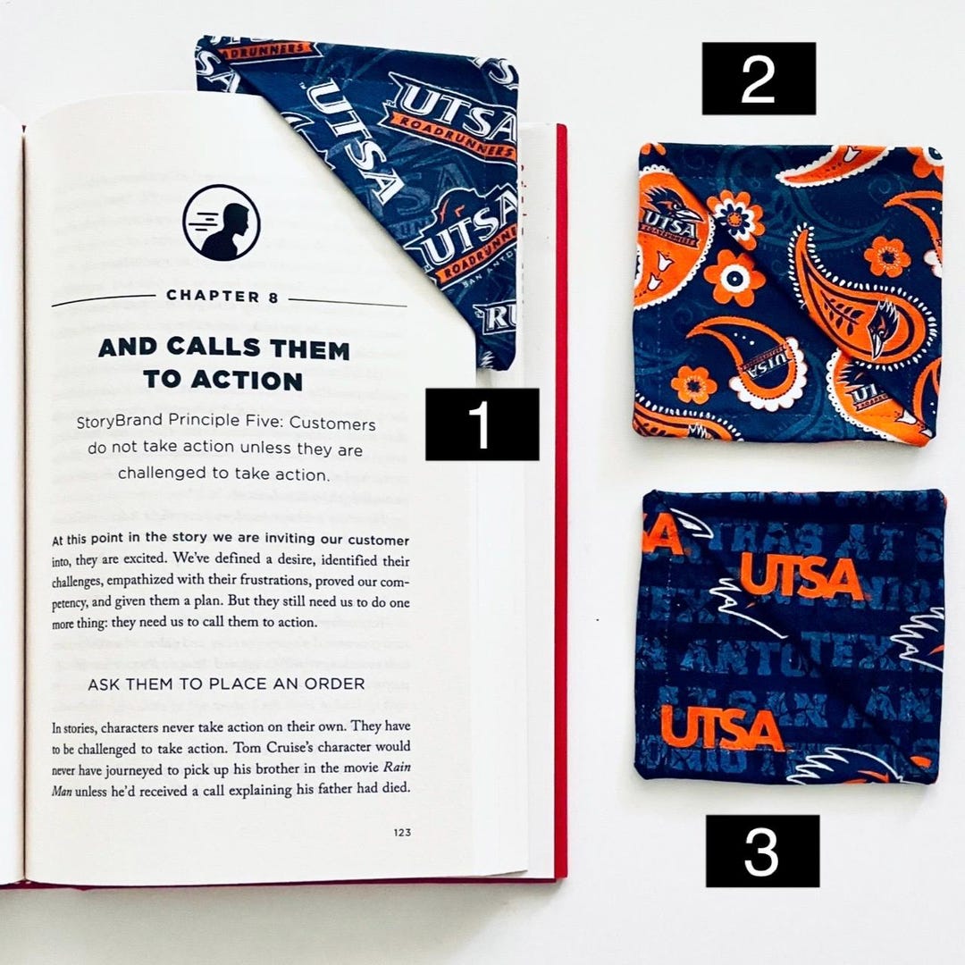 UTSA - University Texas San Antonio - Fabric Corner Bookmarks - Etsy
